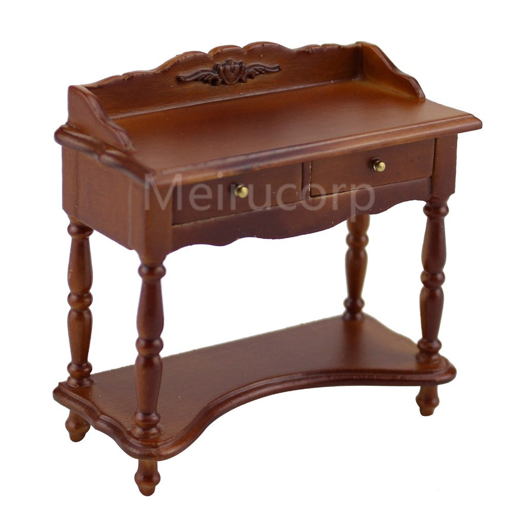 miniature 1/12 scale dollshouse furniture Walnut color Multipurpose ...